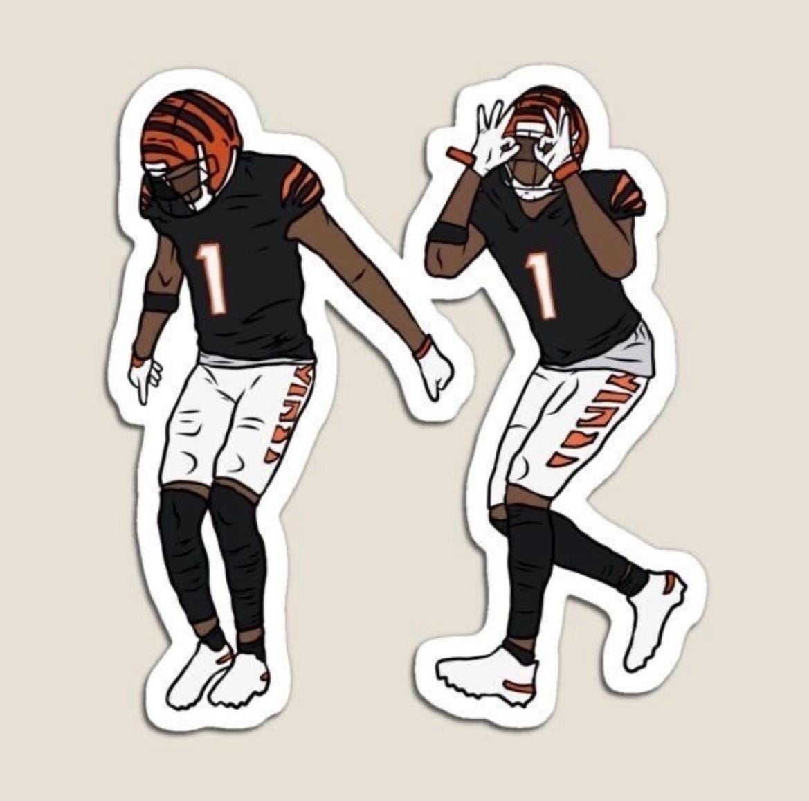Ja’marr Chase Griddy Glossy Sticker (3”, Water Resistant) Laptop and ...