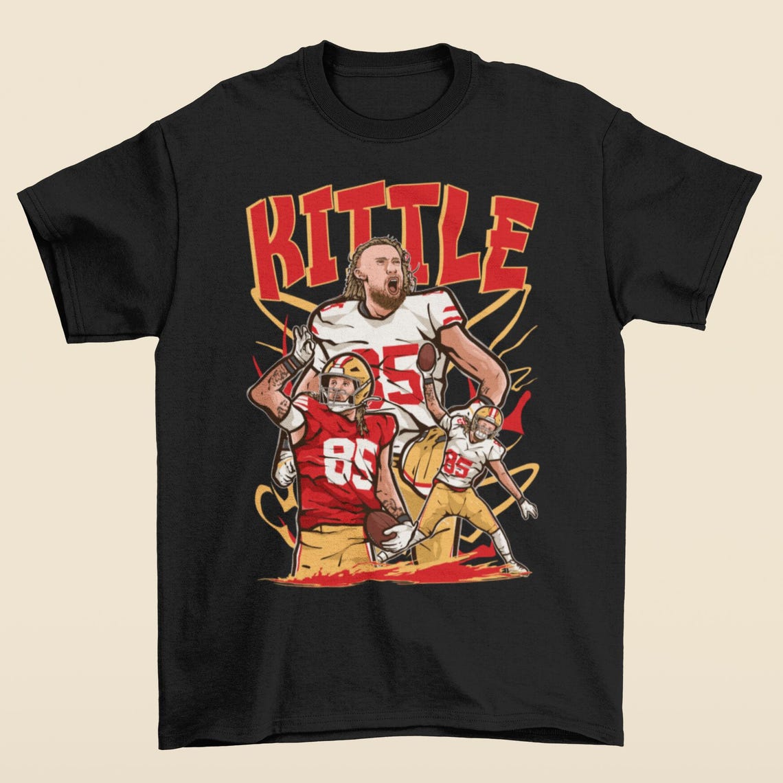 George Kittle Cartoon Style San Francisco Football T-shirt - Etsy
