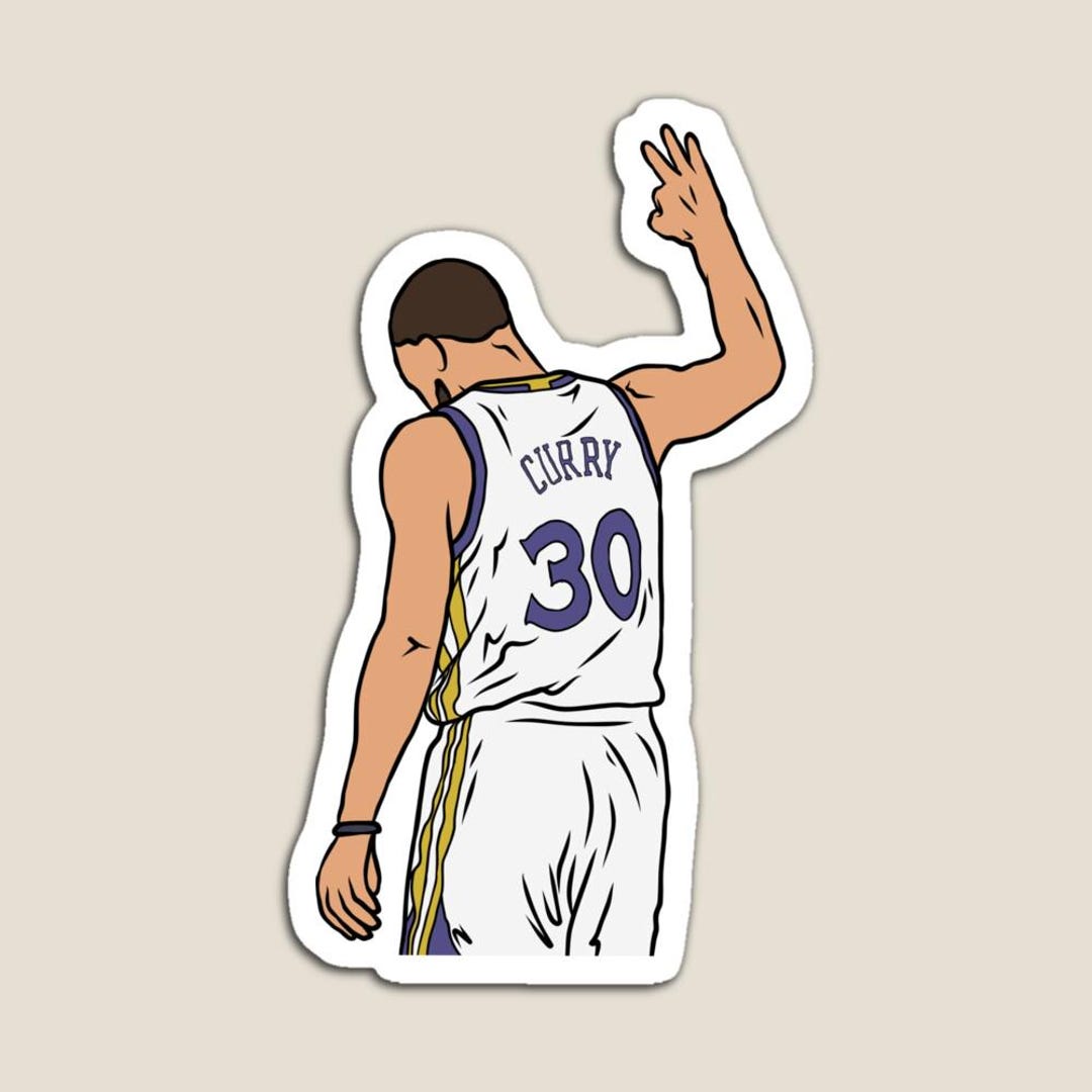Steph Curry 3-point Celebration Glossy Sticker (3”, Water Resistant ...