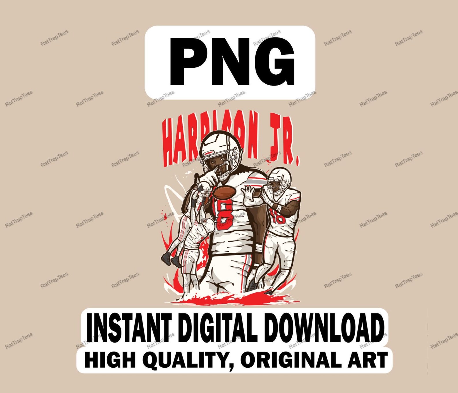 Marvin Harrison Jr. Cartoon PNG Instant Digital Download (full Quality ...