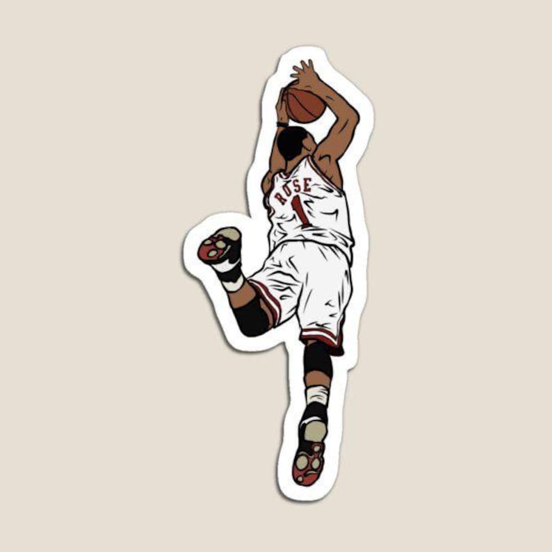 Derrick Rose Slam Dunk Glossy Sticker (3”, Water Resistant) Laptop and ...