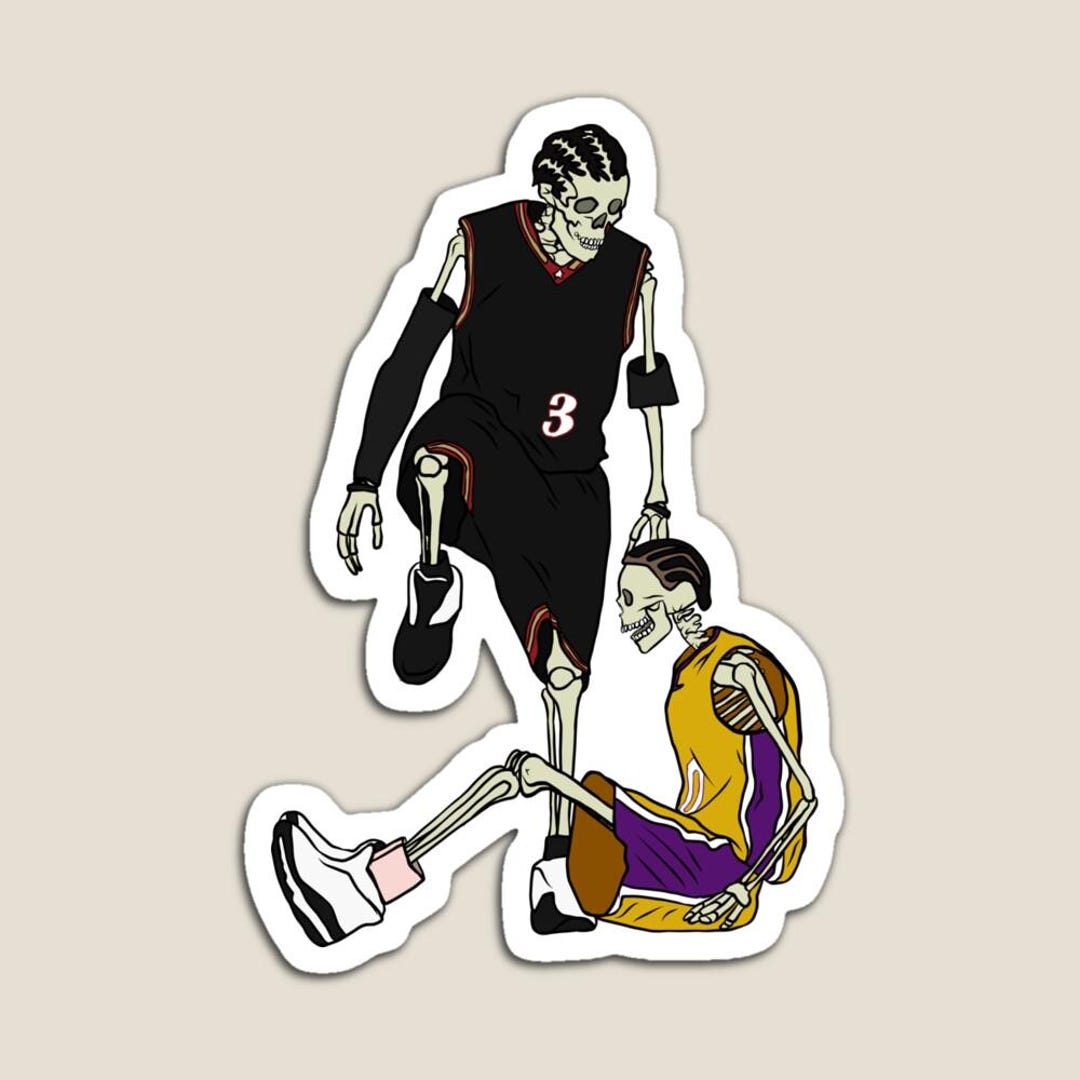 Skeleton Allen Iverson Step Over Glossy Sticker (3”, Water Resistant ...