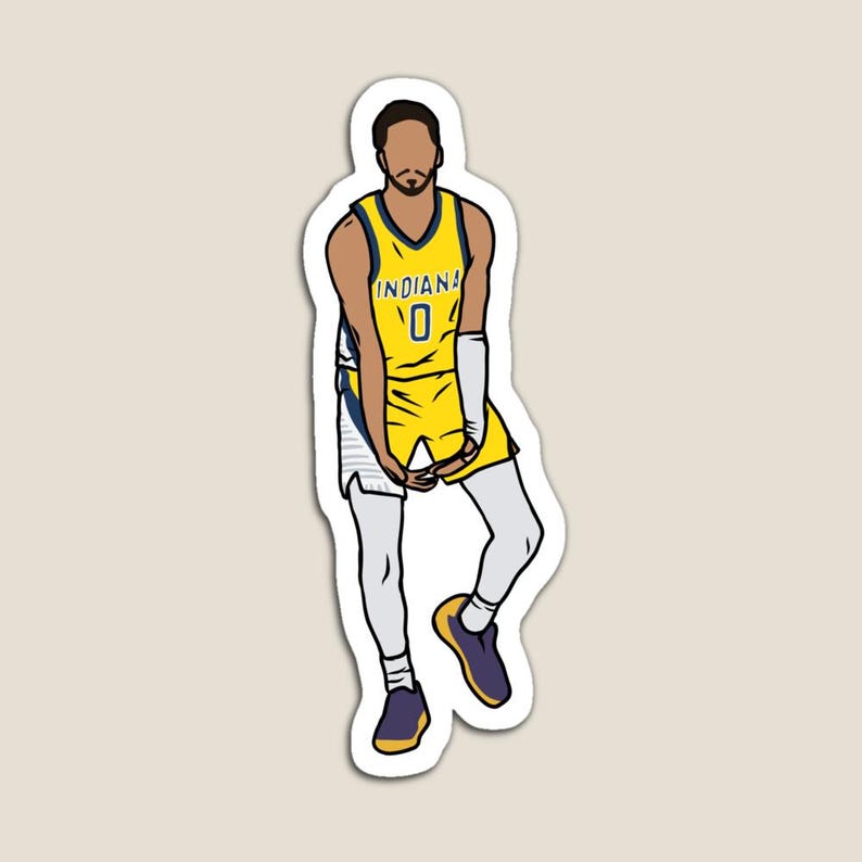 Tyrese Haliburton Big Balls Celebration Glossy Sticker (3”, Water ...