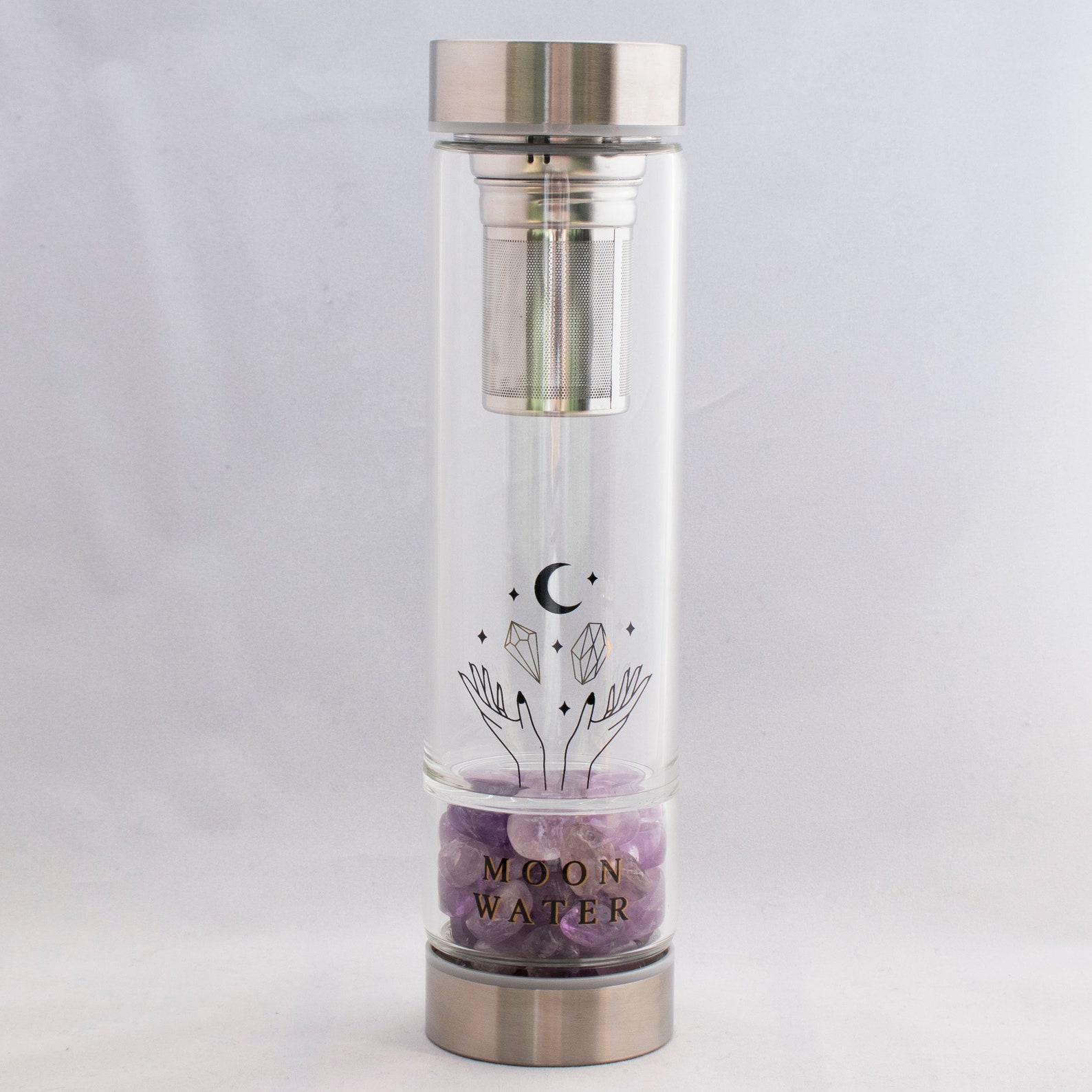 Stainless Steel Crystal Moon Water Bottle - Etsy