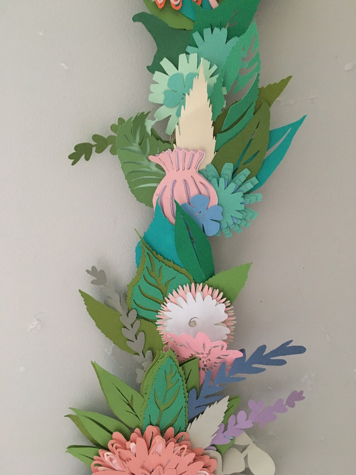 Handmade paper Summer flower garland | Etsy