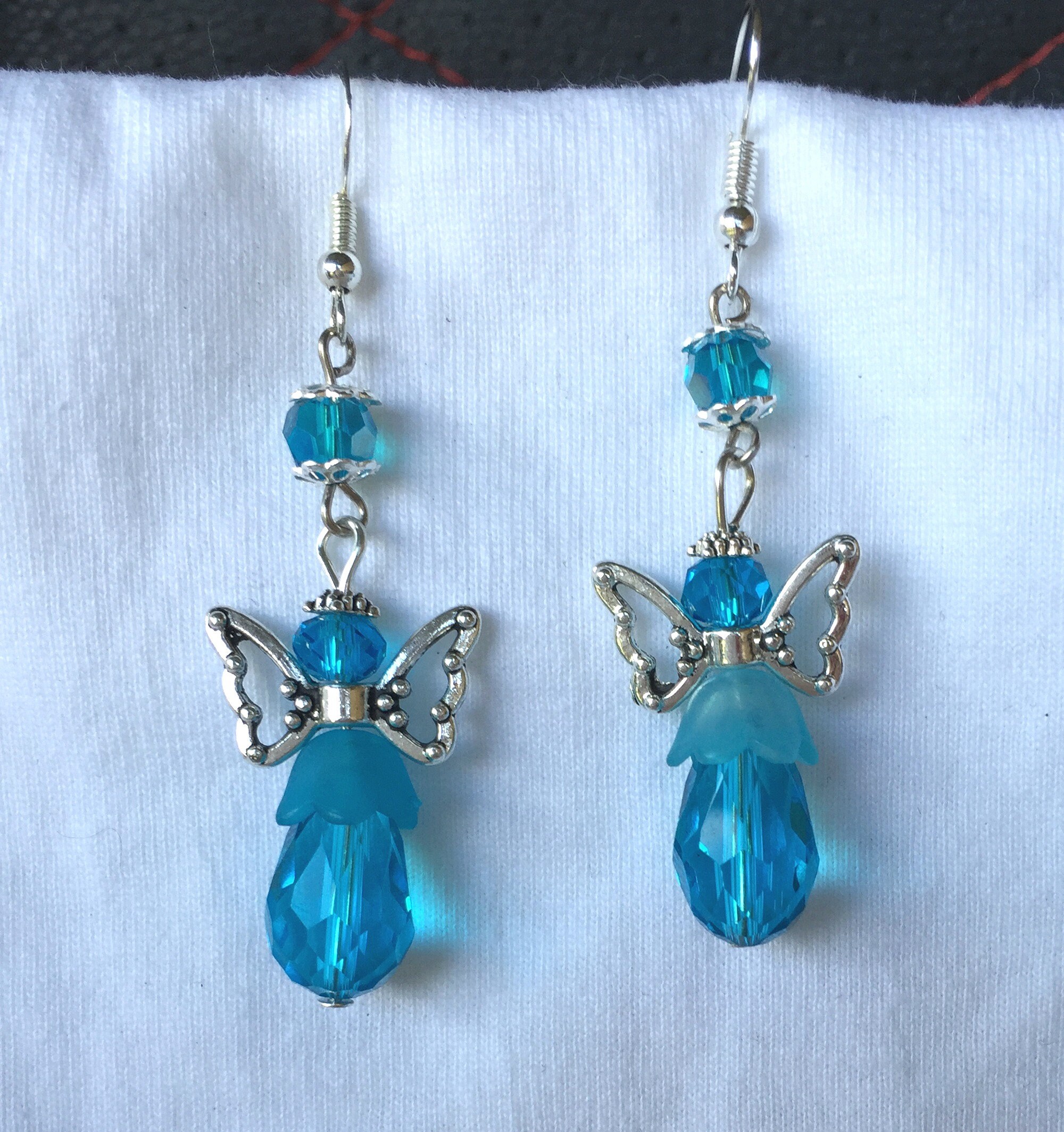 Adorable Angel Earrings, Bead Angel Earrings, Glass Beaded Earrings ...