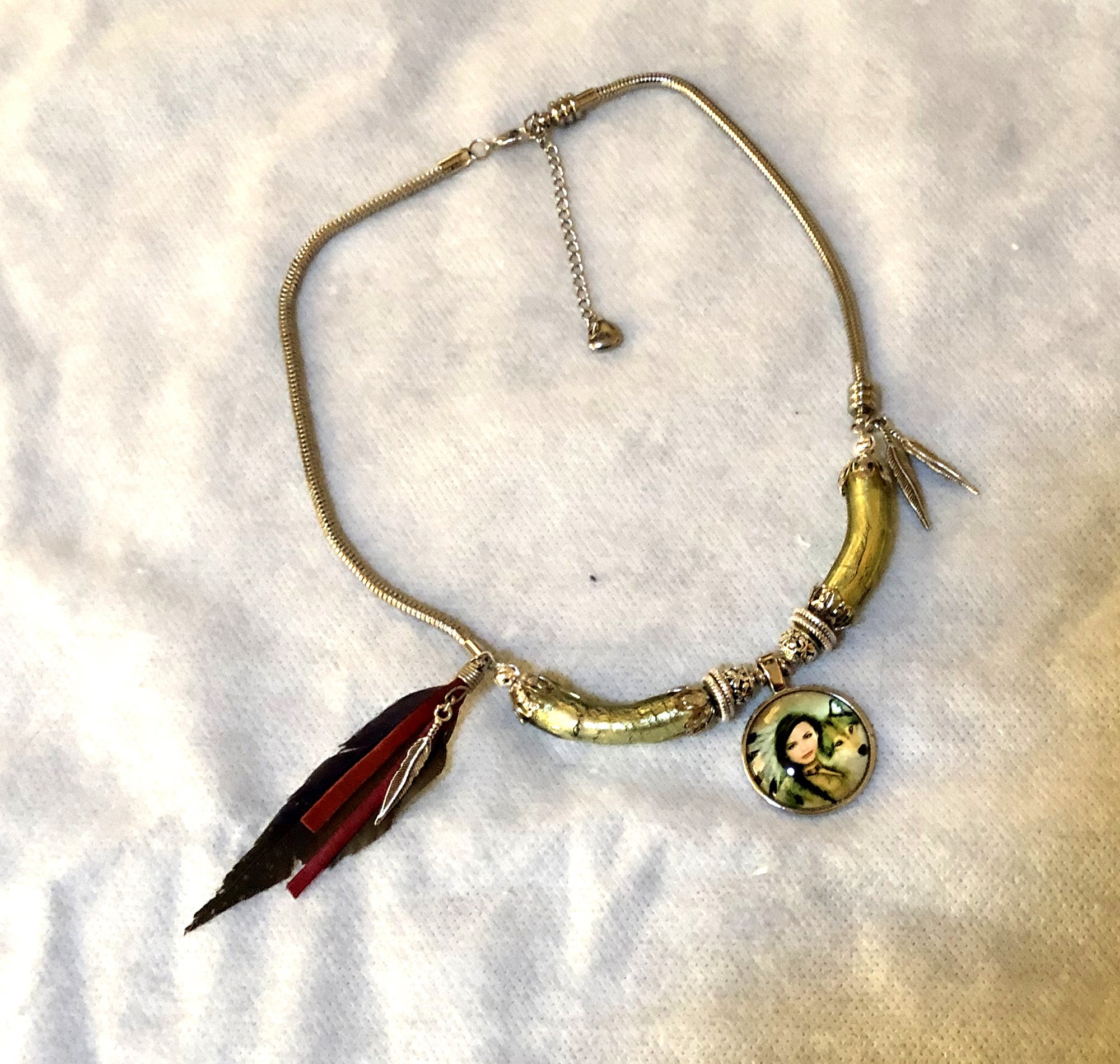 Impresionante collar indio americano, collar nativo americano, estilo ...