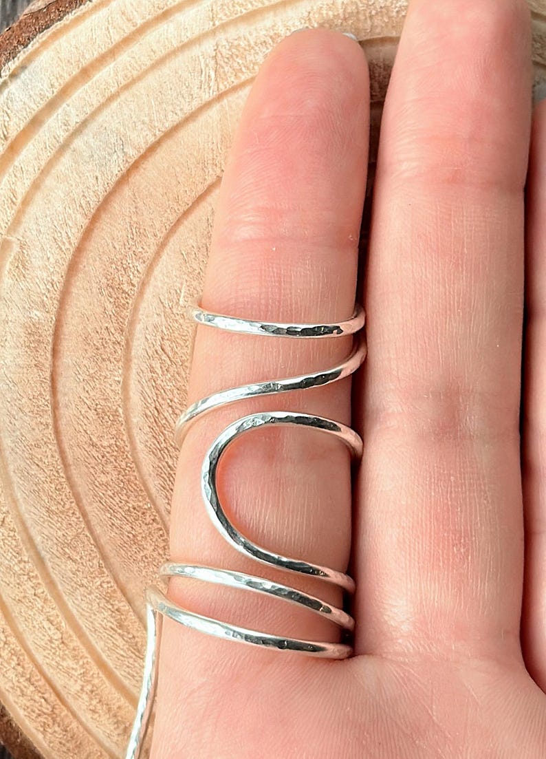 MCP+PIP Ring Splint | Hammered Sterling Silver | Finger Splint for Eds ...