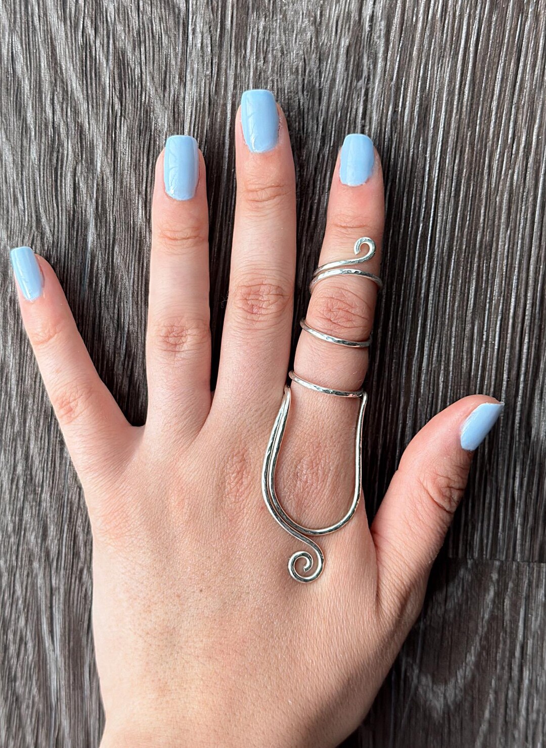MCP+PIP Ring Splint | Hammered Sterling Silver | Finger Splint for Eds ...