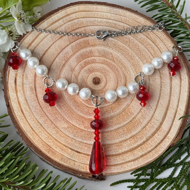 Blood Pearl Necklace - Etsy
