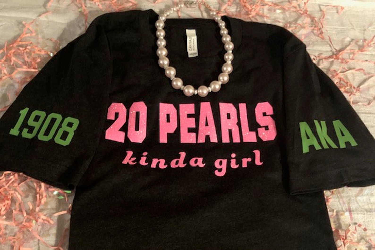 AKA Glitter 20 Pearls T-shirt With Details on Both Sleeves - Etsy