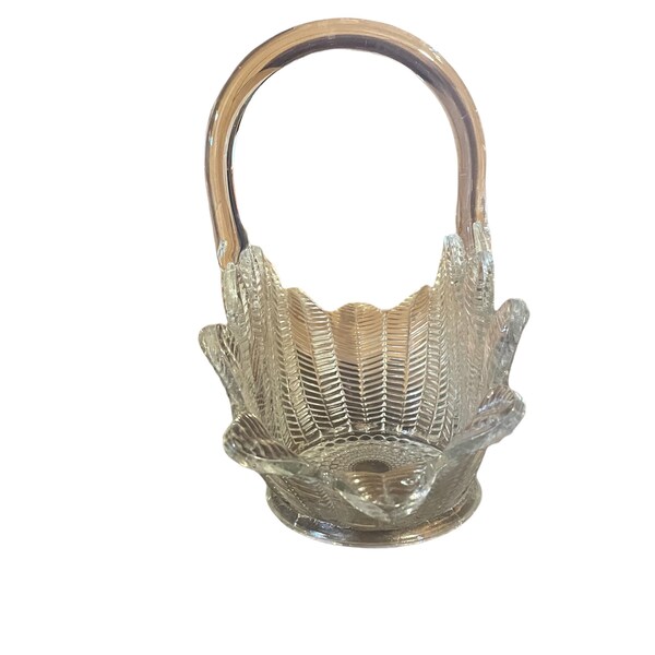 Vintage Glass Basket - Etsy