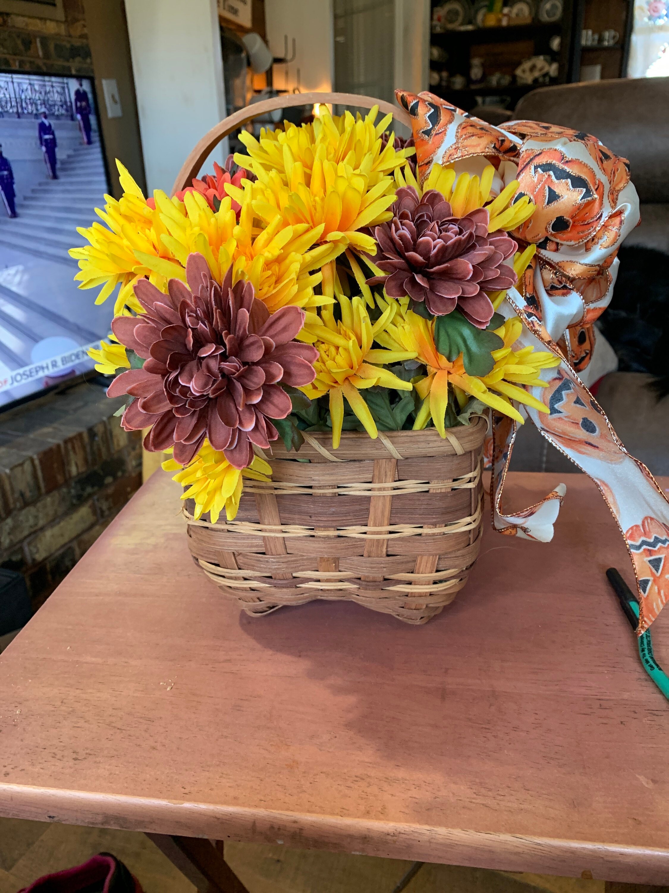 Fall/winter Basket Flower Arrangement - Etsy