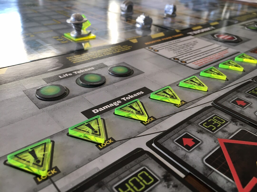 Robo Rally Damage Tokens, Fan Made, Transparent Flourescent Yellow ...