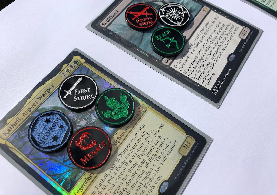 MTG Fan Made Commander Ability Counters Black Acrylic - Single Sided - Etsy