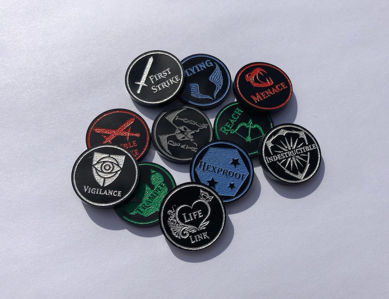 MTG Fan Made Commander Ability Counters Black Acrylic Single - Etsy