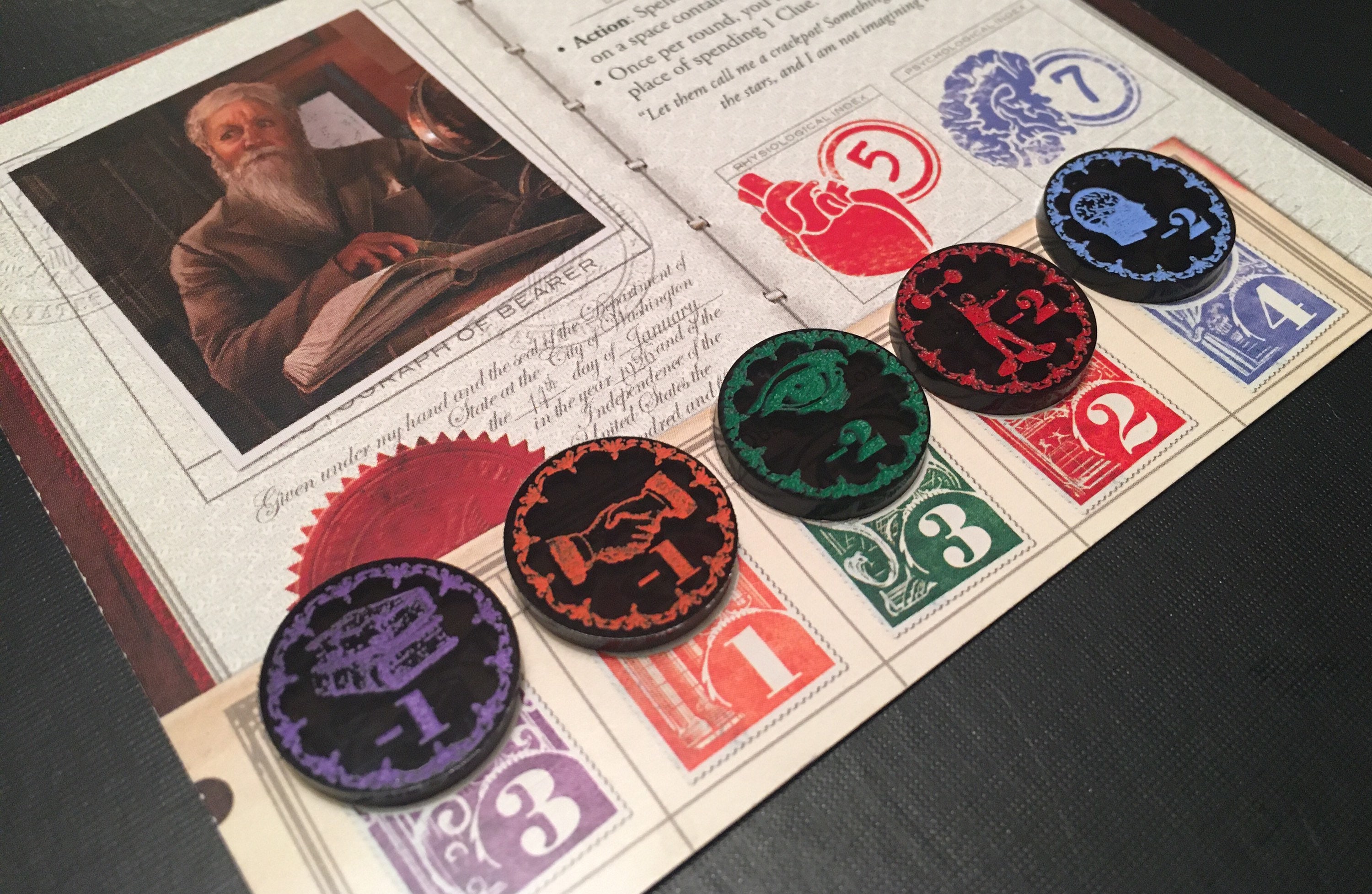 Eldritch Horror, Arkham, Negative Skills Tokens, Fan Made, Dual Sided ...