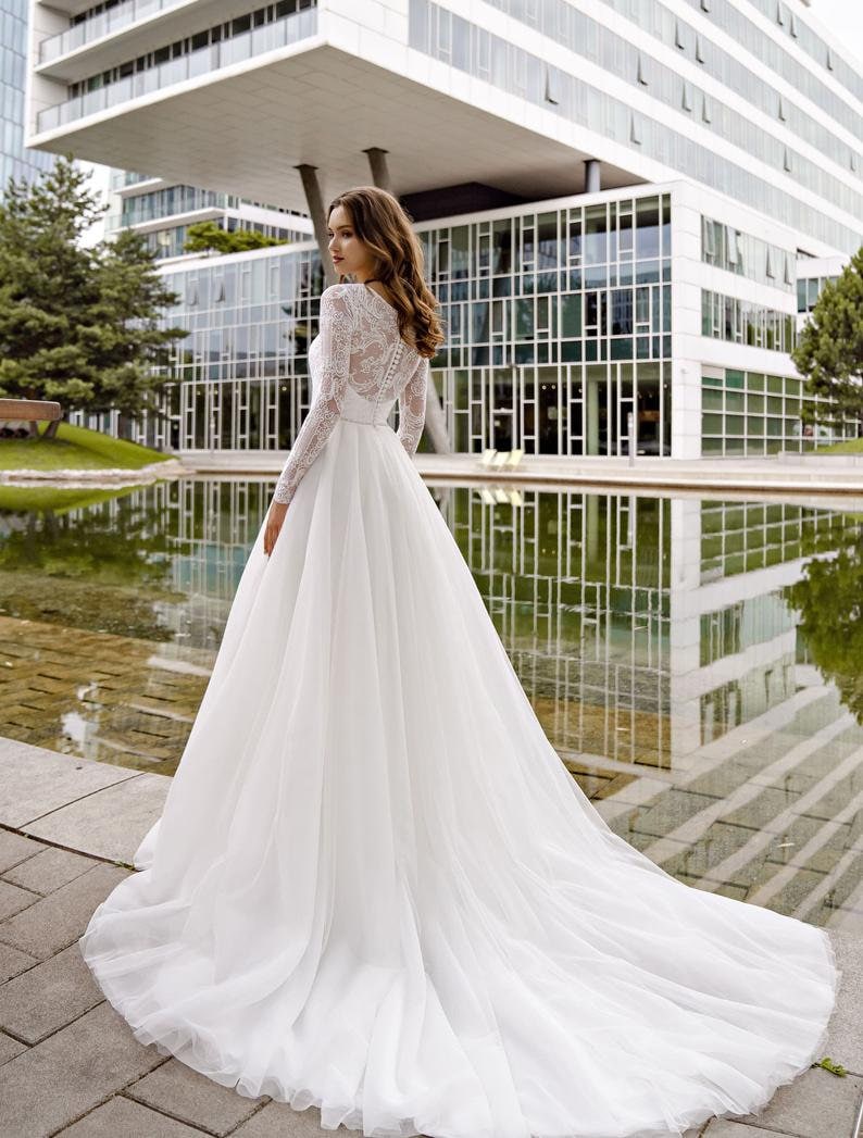 Romantic Wedding Dress Lace Wedding Dress Floral Lace Dress - Etsy