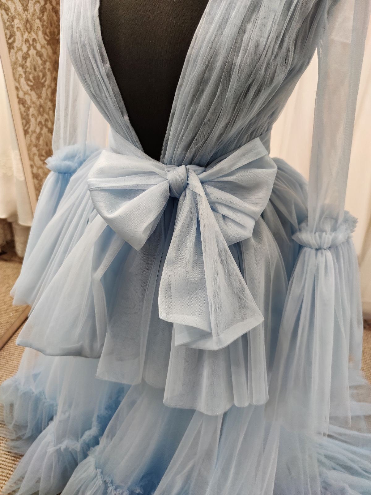 Boudior Dress Boudoir Tulle Dress Long Boudoir Robe Sheer | Etsy