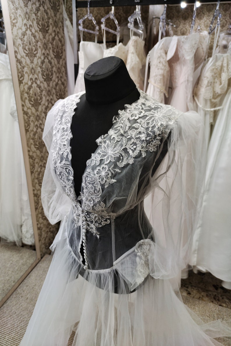 Long Sheer Lace Bridal Robe Sexy Maxi Boudoir Dressing Gown - Etsy