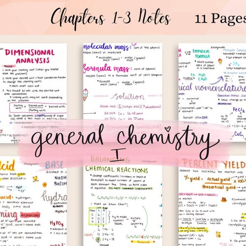 General Chemistry 1 Notes Course Bundle Introduction Atoms - Etsy