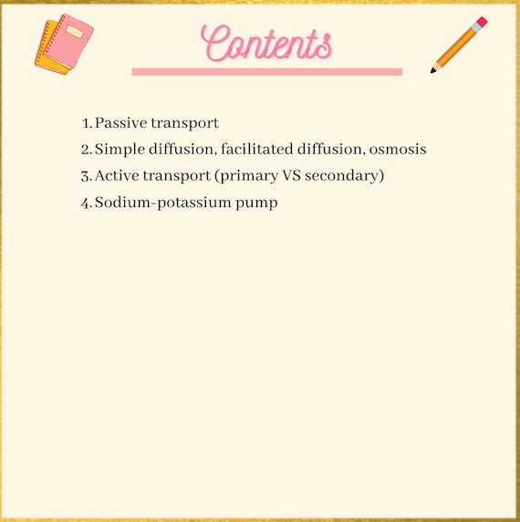 Passive Transport Concept Map