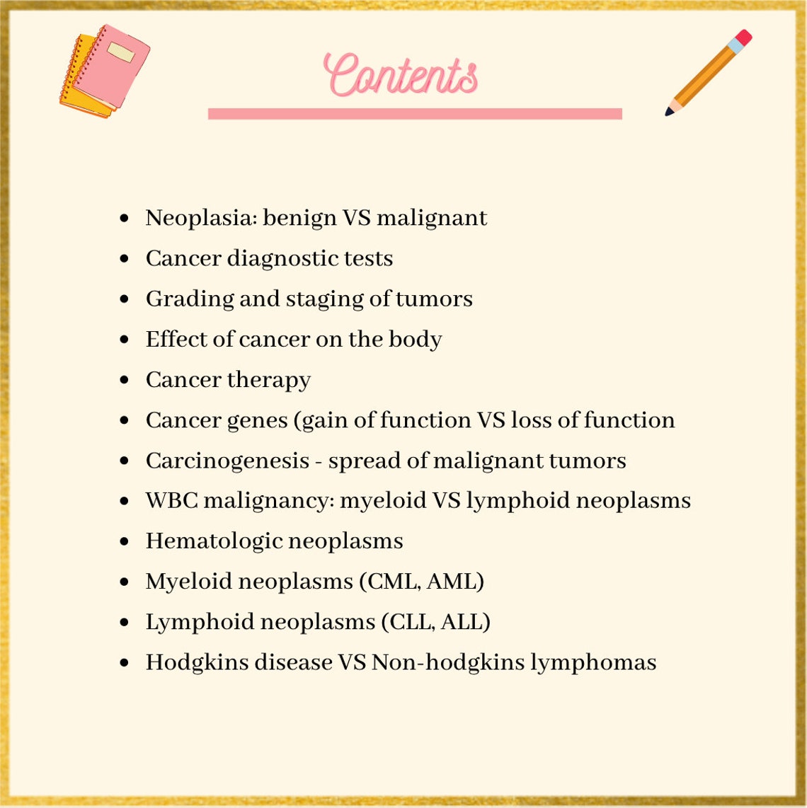 Pathophysiology Neoplasia Notes Bundle With Knowledge Check - Etsy