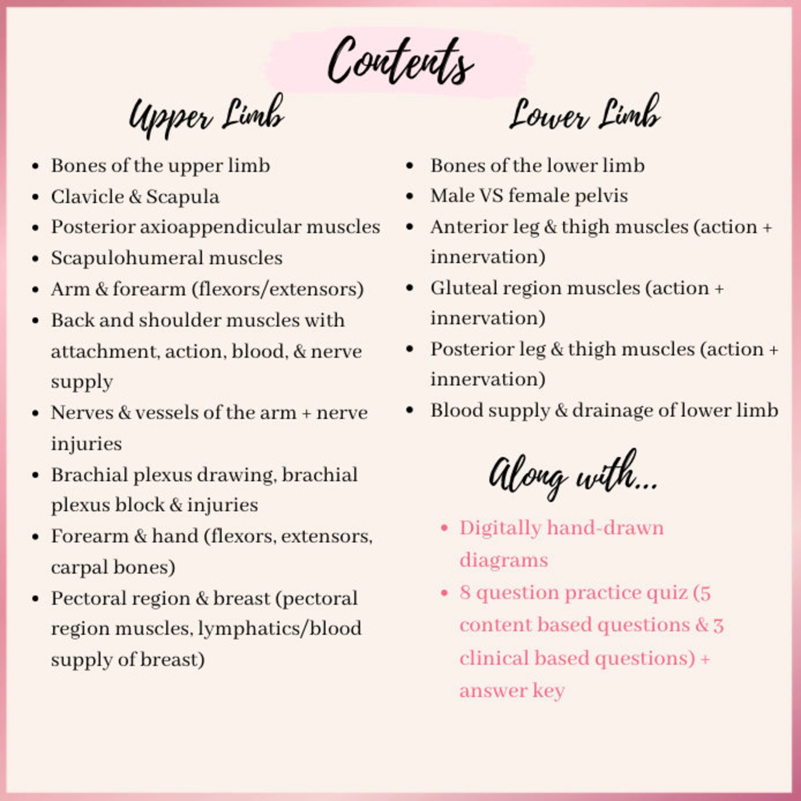 Anatomy Upper and Lower Limb Notes | Anatomy and Physiology Notes ...