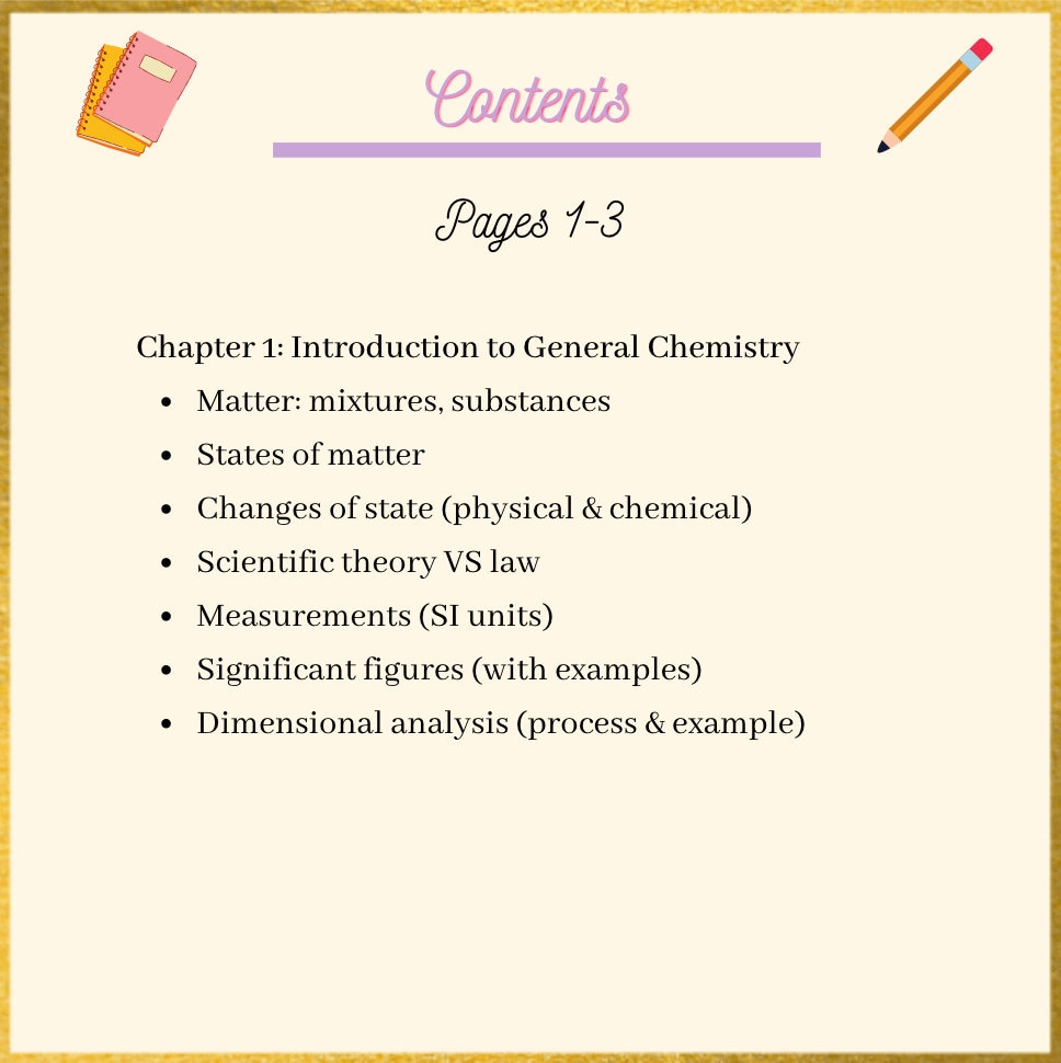General Chemistry 1 Notes Bundle Introduction | Atoms, Molecules, Ions ...