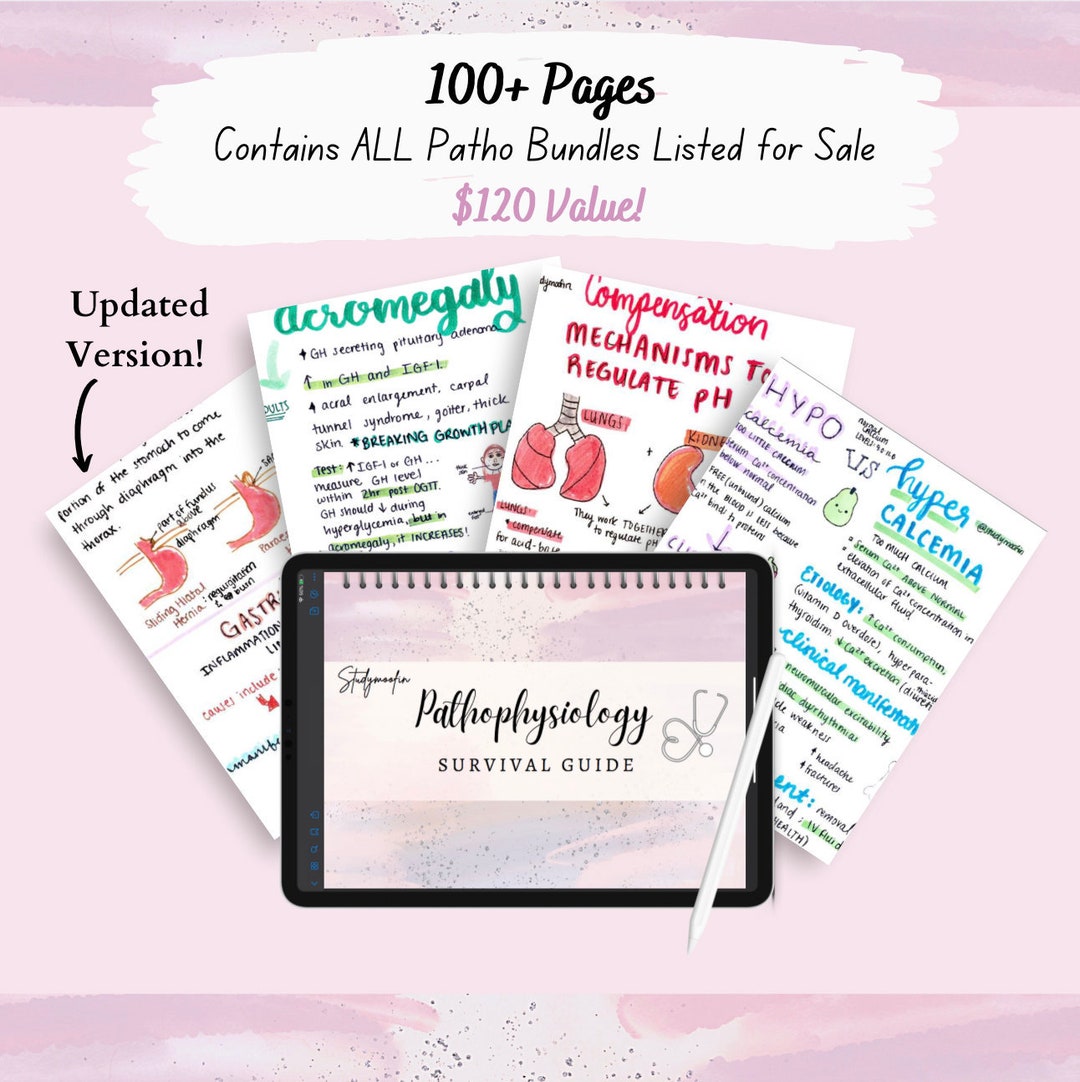 Pathophysiology Survival Guide | Nursing Notes Bundle | Pathophysiology ...
