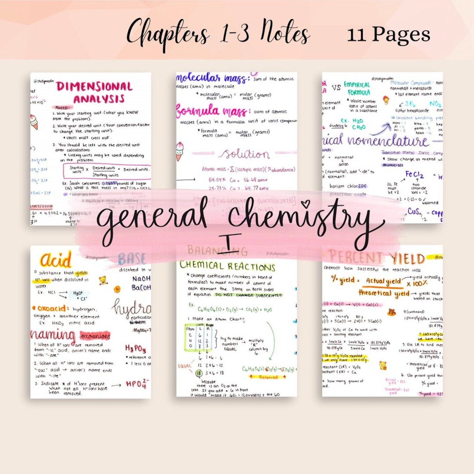 General Chemistry 1 Notes Bundle Introduction | Atoms, Molecules, Ions ...