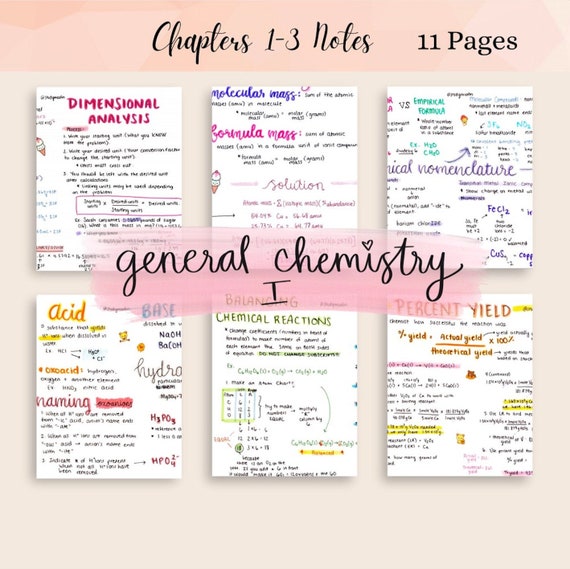 General Chemistry 1 Notes Bundle Introduction Atoms | Etsy