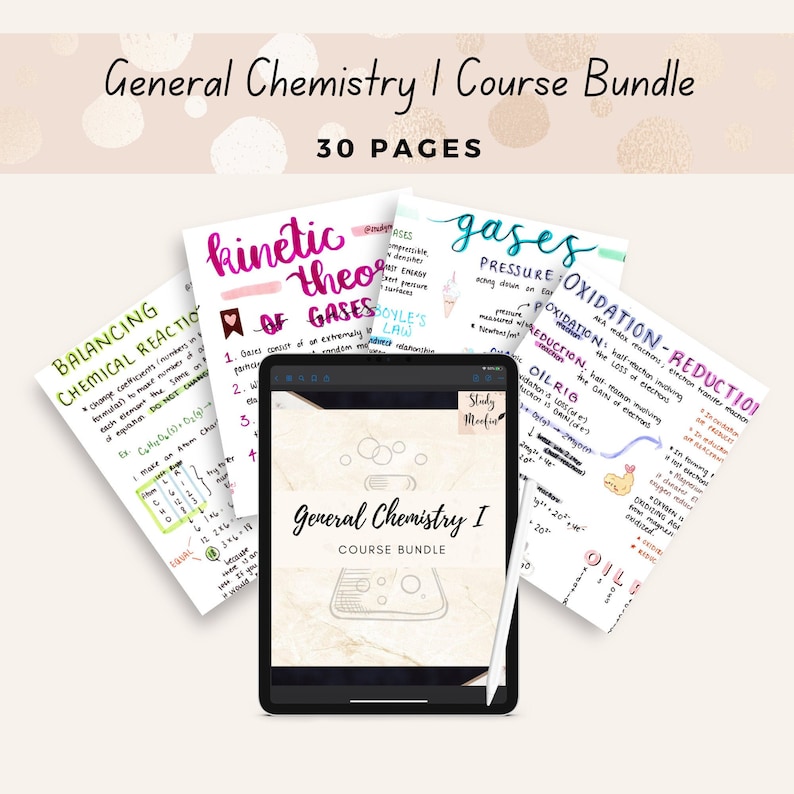 General Chemistry 1 Notes Course Bundle Introduction Atoms - Etsy Australia