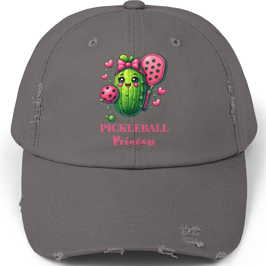 Pickleball Princess Cactus Cap: Distressed Cotton Sports Hat - Etsy