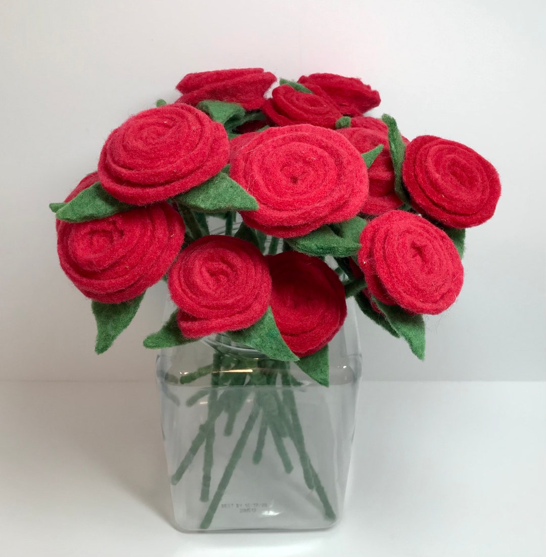 Red Roses, Wet Felted Red Roses, Wool Roses, Ready to Ship - Etsy