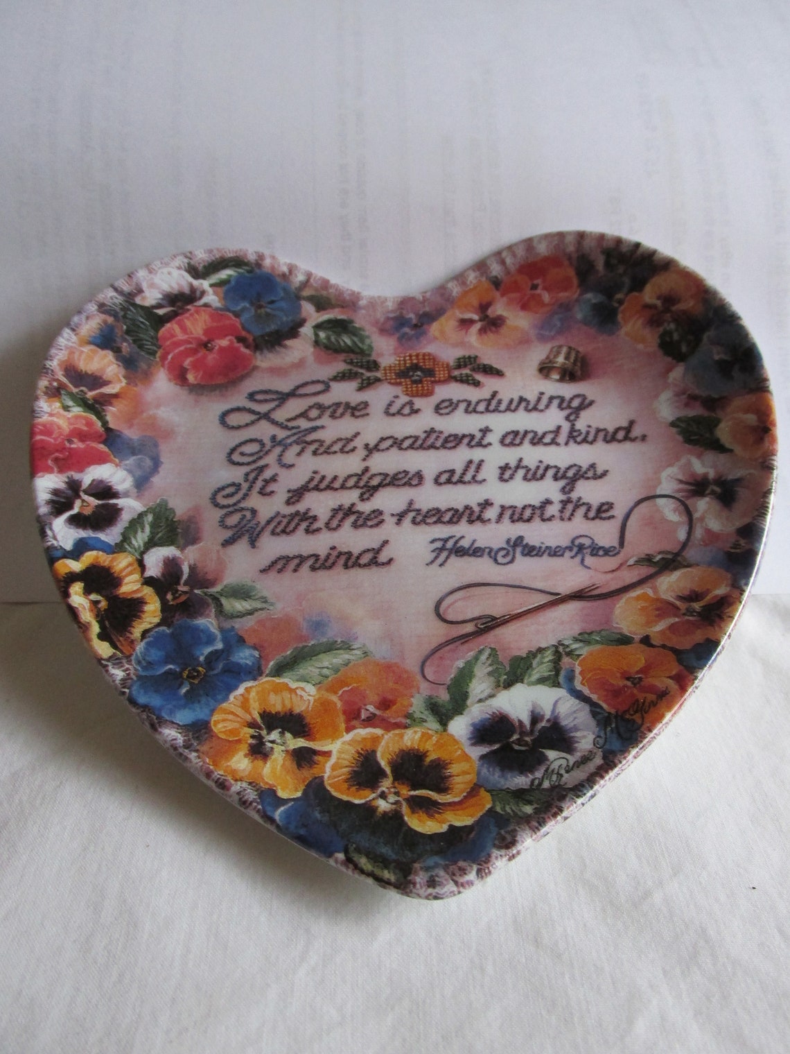 Collectible Heart Shaped Plate - Etsy