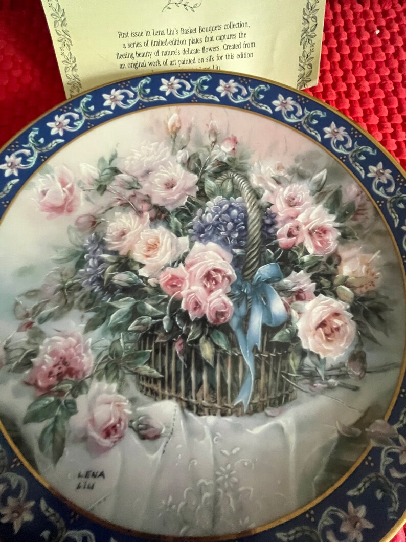 Lena Liu "roses" Plate From Basket Bouquets Collection Number 1 in ...