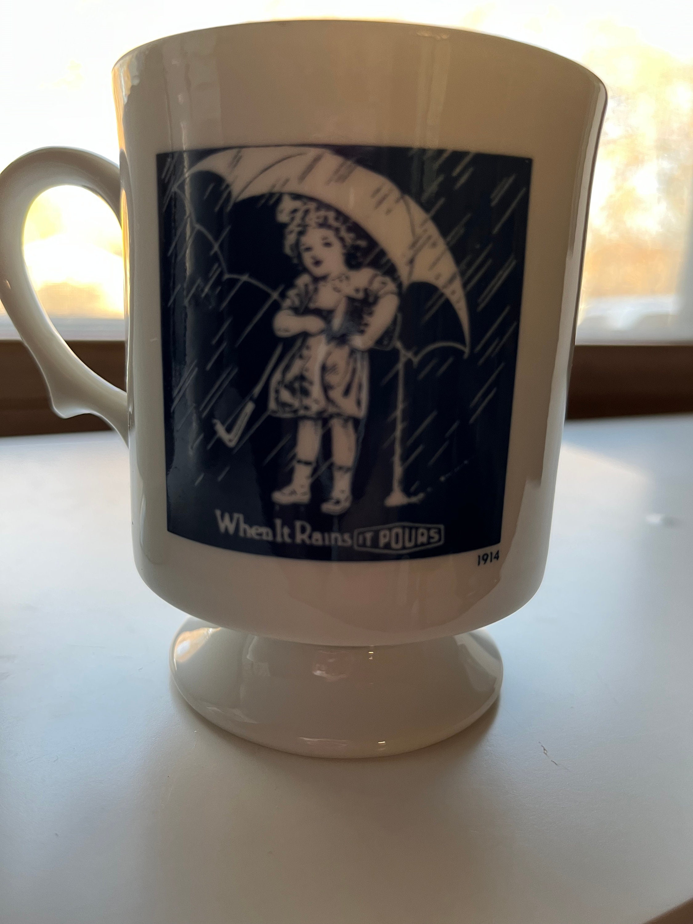 Collectable 4 Morton Salt Mugs With Umbrella Holder Set - Etsy