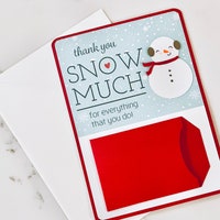PRINTABLE Christmas Gift Card Holder for Teacher, Personalized Merry ...