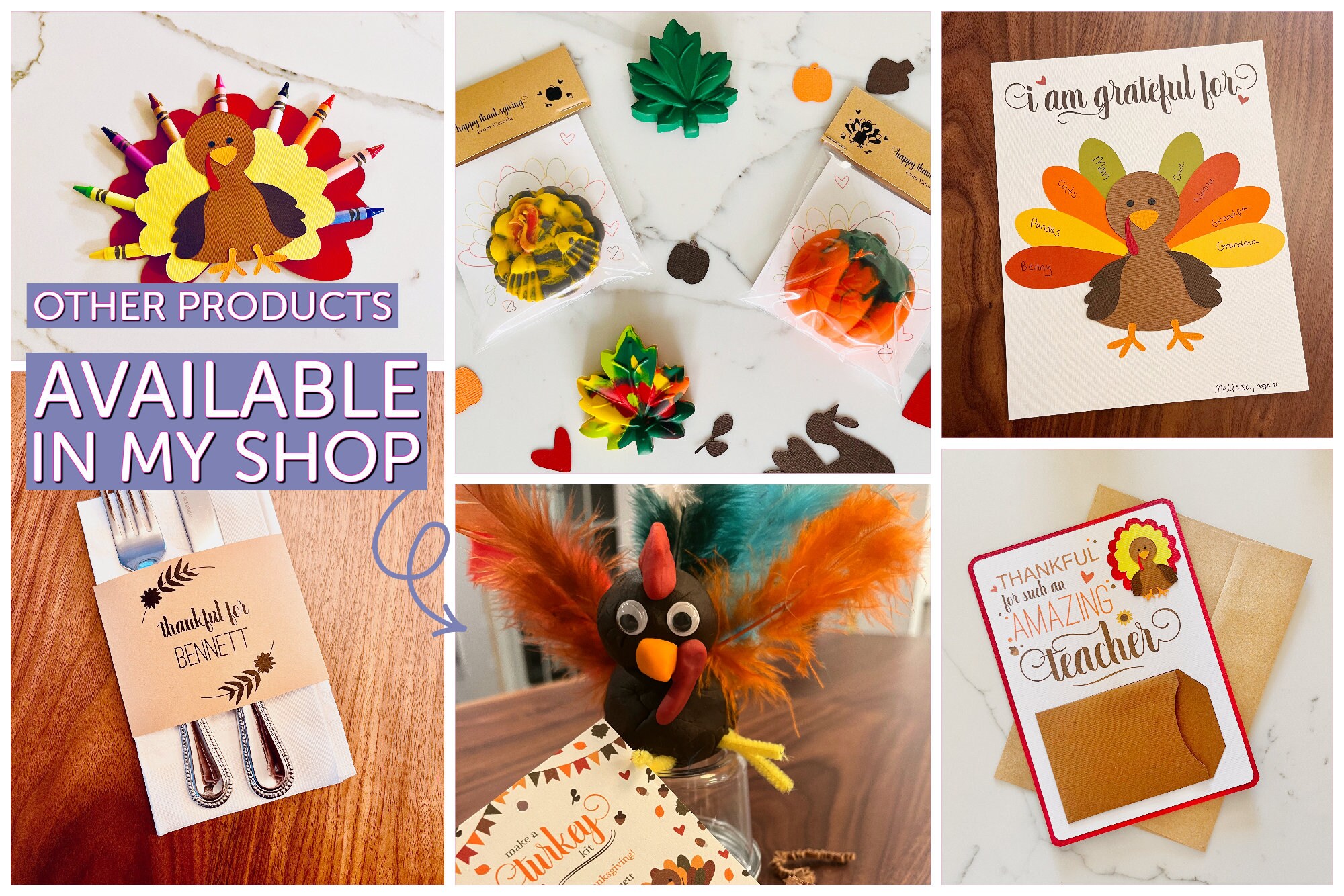 Thanksgiving Turkey Crayon Holder With Crayons, Kid's Place Setting ...