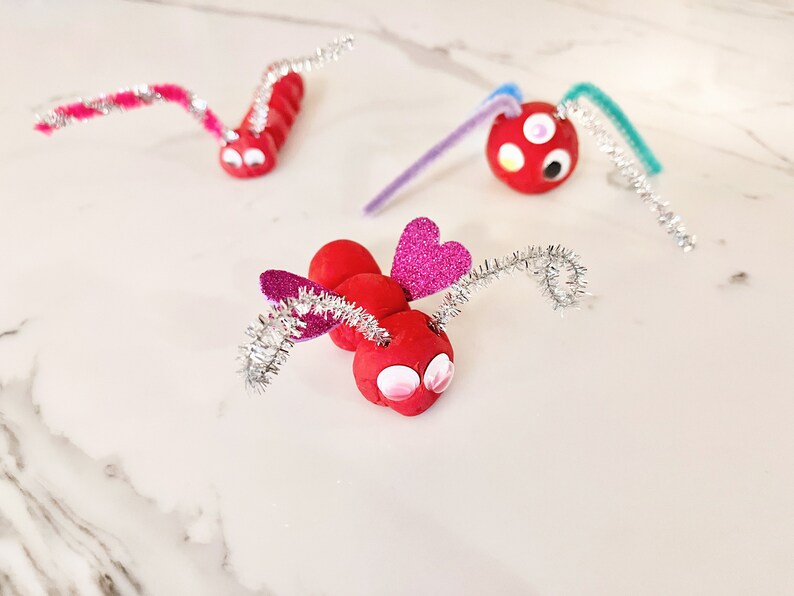 Make a Love Bug Kit, Valentine's Day Modeling Clay Kit, Valentine Kids ...