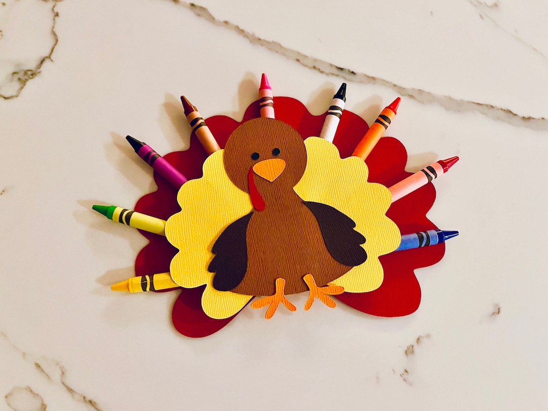 Thanksgiving Turkey Crayon Holder With Crayons, Kid's Place Setting ...