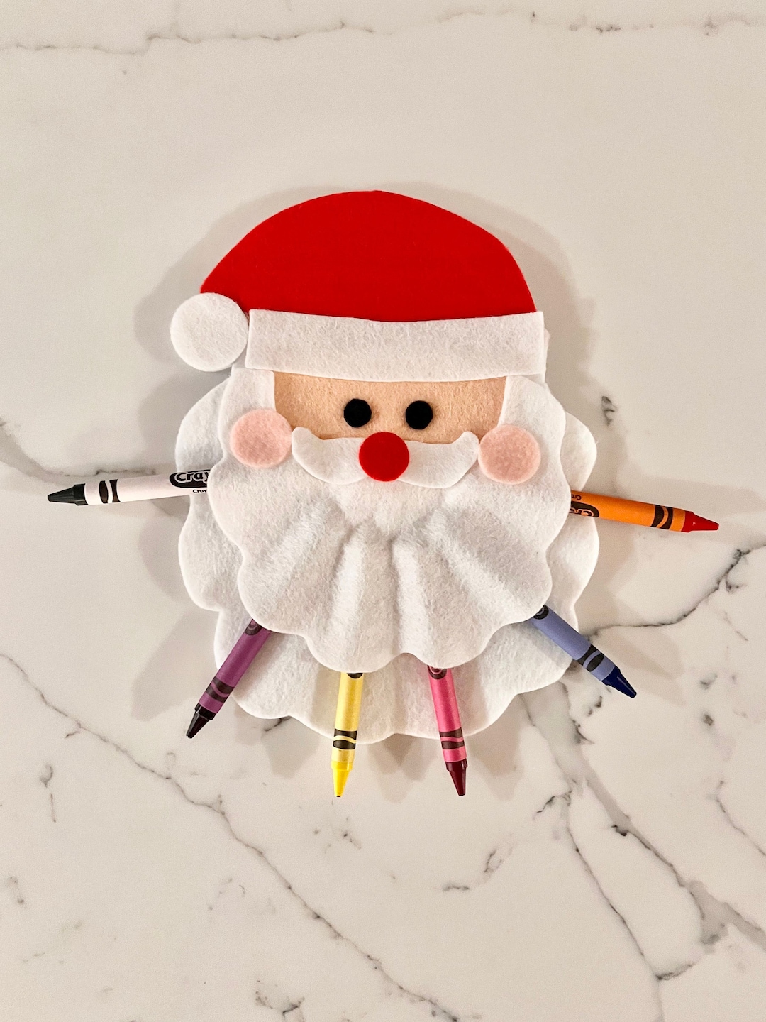 Santa Crayon Holder With Crayons, Kids Christmas Gift, Christmas Craft ...