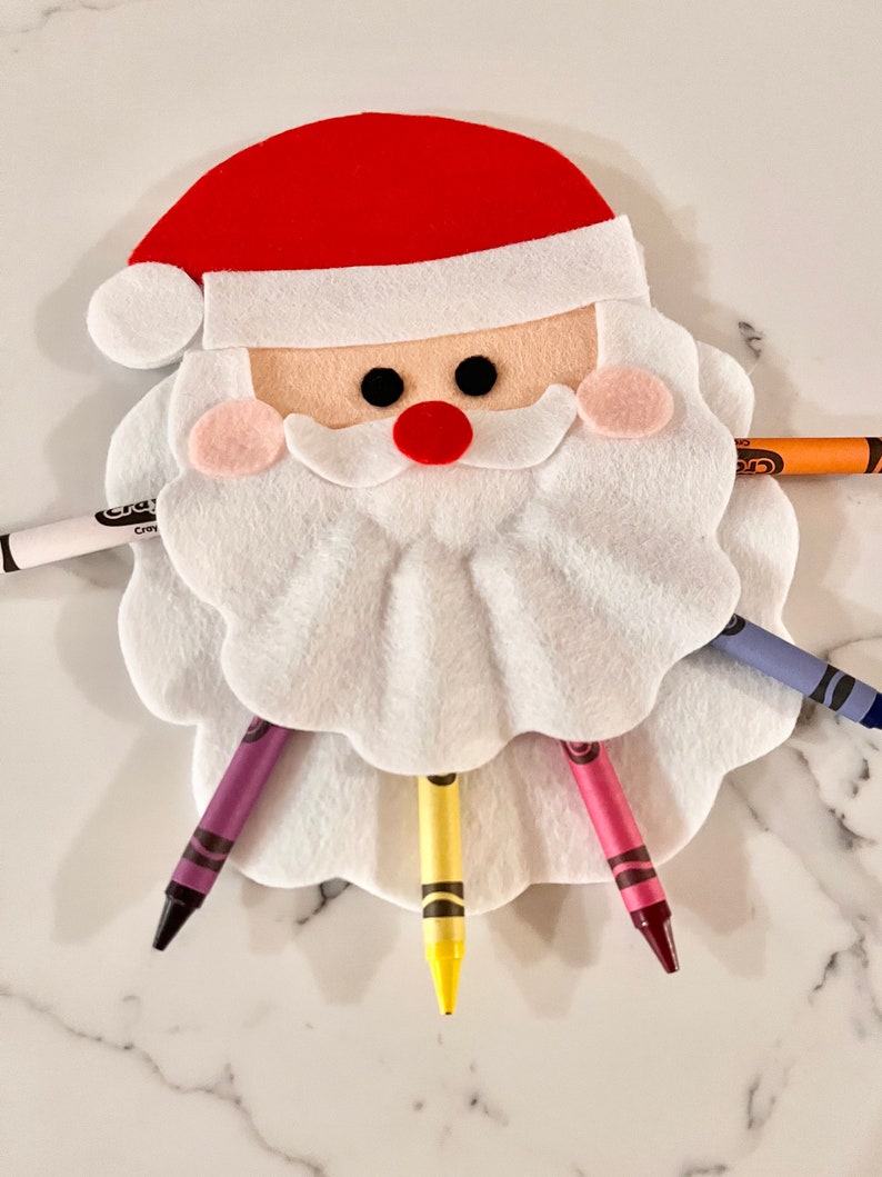 Santa Crayon Holder With Crayons, Kids Christmas Gift, Christmas Craft ...