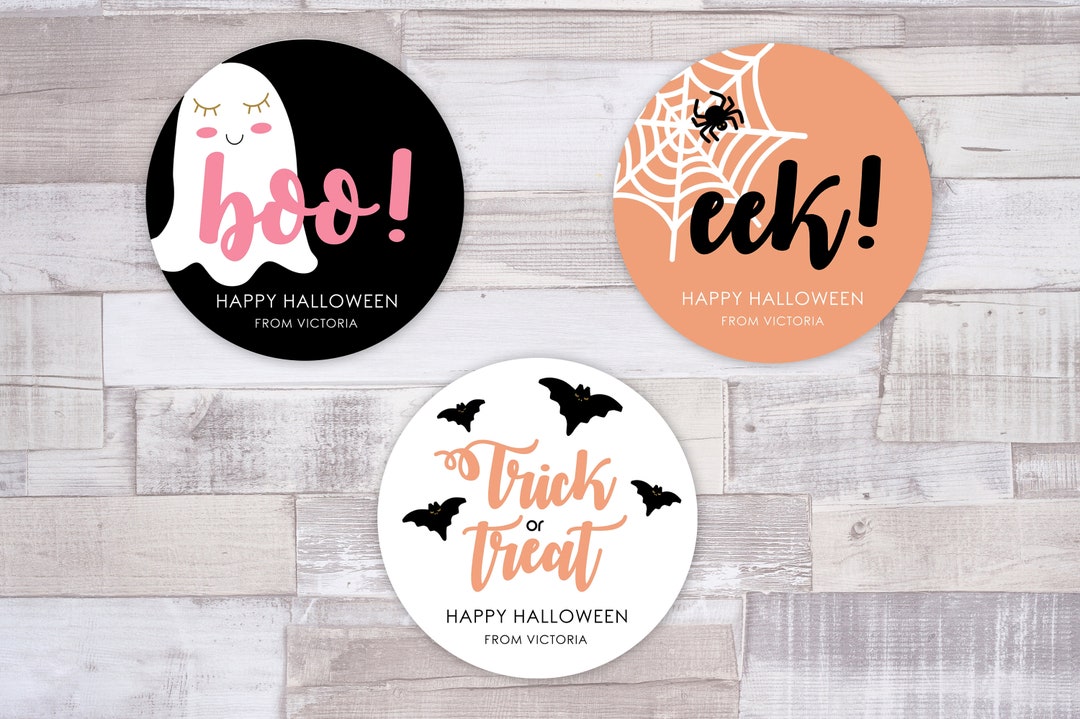 Trick or Treat Bag Stickers, Halloween Labels, Halloween Stickers ...
