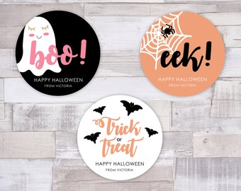 Trick or Treat Bag Stickers, Halloween Labels, Halloween Stickers ...