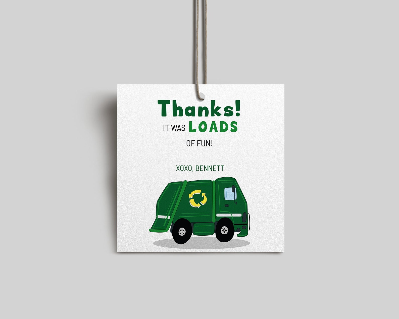 Garbage Truck Party Favor Tag Template Garbage Truck Birthday - Etsy