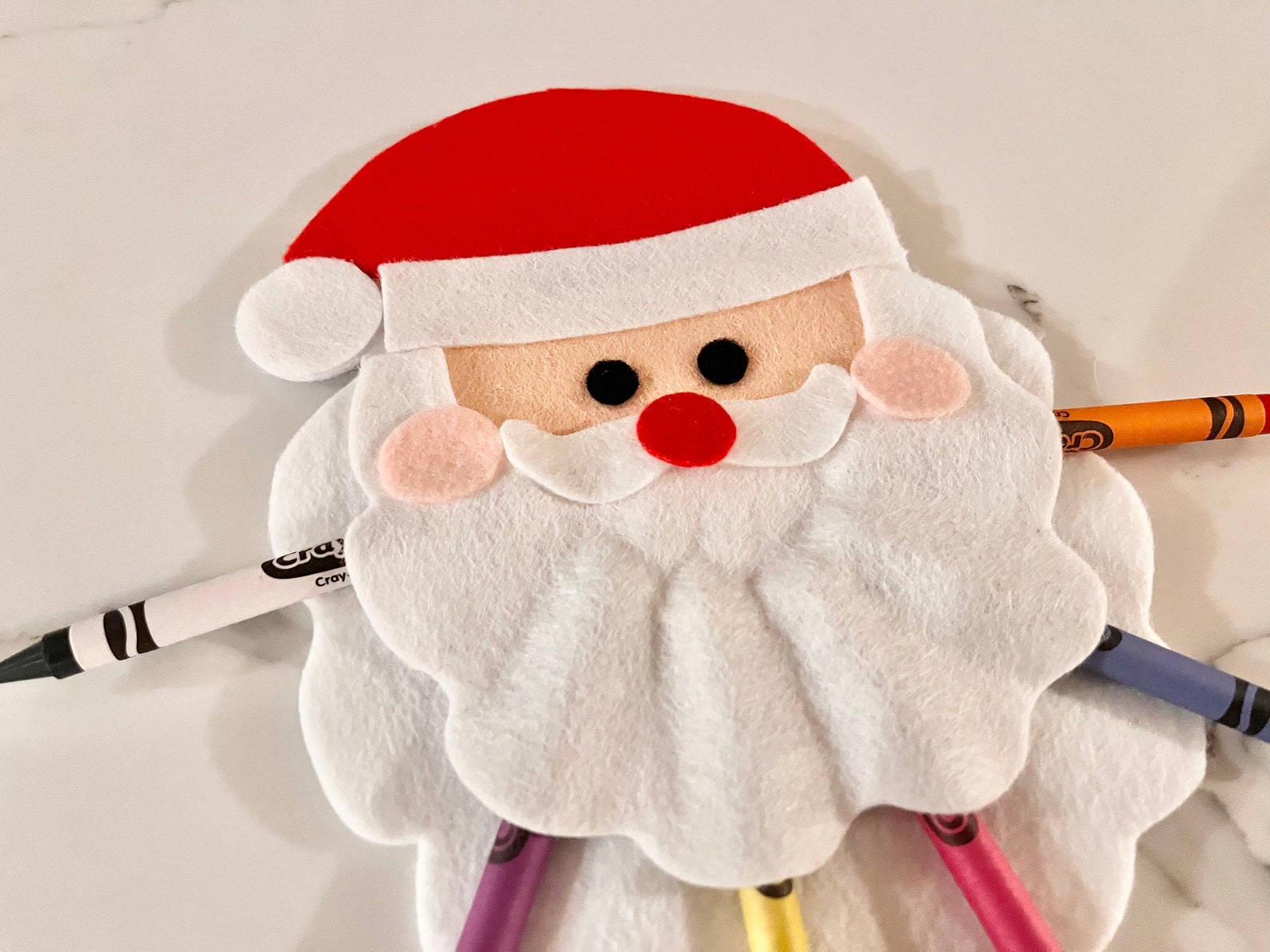Santa Crayon Holder With Crayons, Kids Christmas Gift, Christmas Craft ...