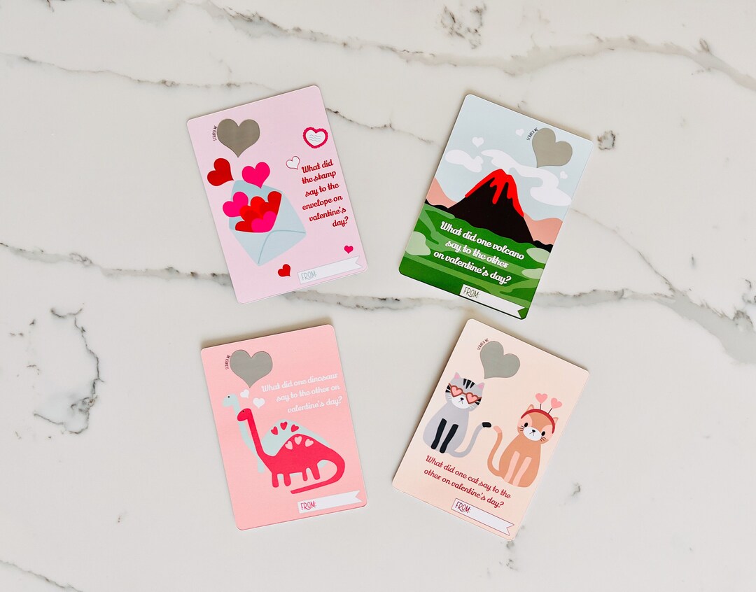 Funny Scratch off Valentines Day Cards for Kids, Valentine Jokes, Class ...