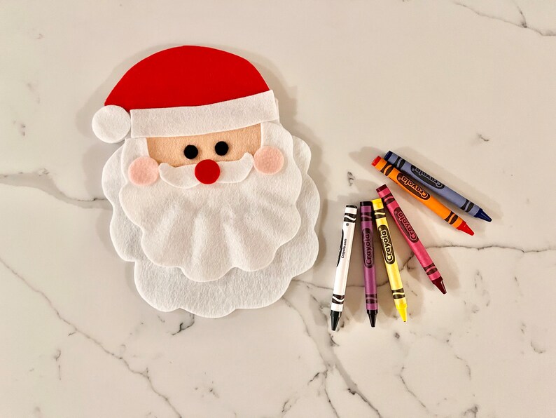 Santa Crayon Holder With Crayons, Kids Christmas Gift, Christmas Craft ...